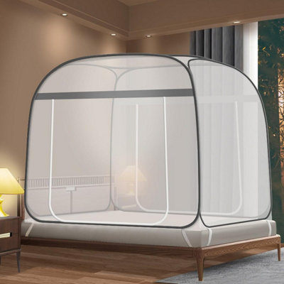 Portable Retractable Mosquito Net, Grey, 87x79x61cm, Mesh Bottom, for ...
