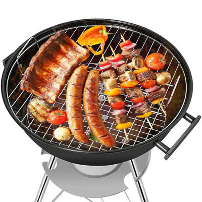 Portable Round Kettle Charcoal Grill BBQ Outdoor Heat Control Party BBQ ...