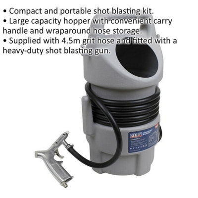 PORTABLE SANDBLASTING GUN KIT WITH 22KG HOPPER AND 4.5M HOSE FOR ...