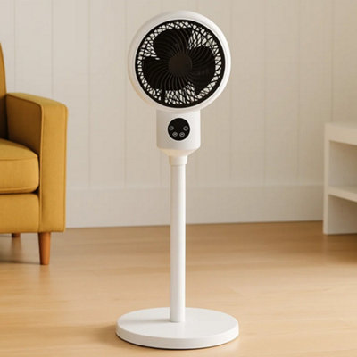 Portable Standing Fan Air Circulator Oscillating - Black and White ...
