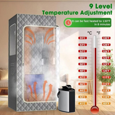 Portable Steam Sauna Home Full Body Sauna Box w/3L Steam Generator