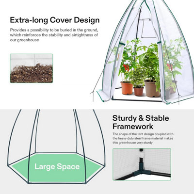 Portable Tent Style Greenhouse - Weatherproof Plant Protector with PE ...