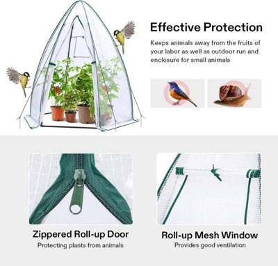Portable Tent Style Greenhouse - Weatherproof Plant Protector with PE ...