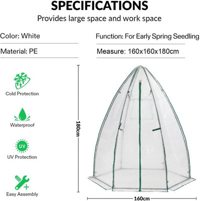 Portable Tent Style Greenhouse - Weatherproof Plant Protector with PE ...