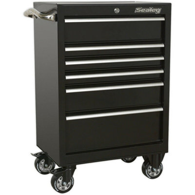 Portable Tool Chest with 6 Drawers - Heavy-Duty Locking Mobile Storage ...