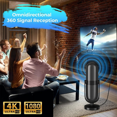 Portable TV Antenna Indoor Digital HDTV Booster Freeview Aerial Ariel ...