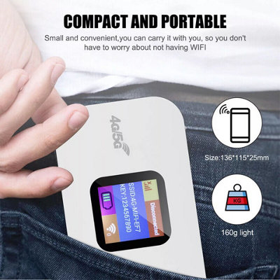 Portable Unlocked 4G LTE Wireless WiFi Router Mobile Broadband LCD MIFI ...