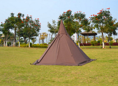 Portable Waterproof Camping Pentagonal Teepee Tent outdoor camping Pyramid Tipi Tent with Stove Hole