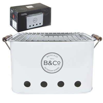 Portable White Rectangular BBQ - Wilyabrup | DIY at B&Q