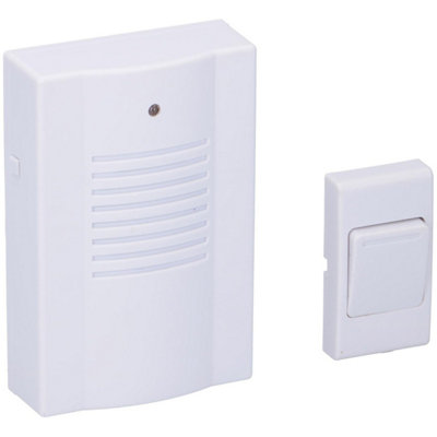 Portable White Wireless Doorbell Alarm Cordless with 16 Melodies and ...