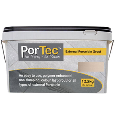 PorTec Porcelain Grout - Ivory Grey 12.5kg | DIY at B&Q