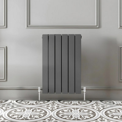 Buy Porter Grey Double Horizontal Flat Panel Radiator - 600x408mm | DIY ...