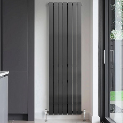Porter Grey Single Vertical Flat Panel Radiator - 1800x475mm | DIY at B&Q