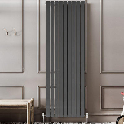 Porter Grey Single Vertical Flat Panel Radiator - 1800x610mm | DIY at B&Q