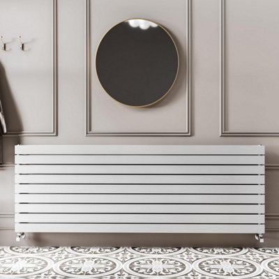 Porter White Double Horizontal Flat Panel Radiator - 1800x610mm | DIY ...