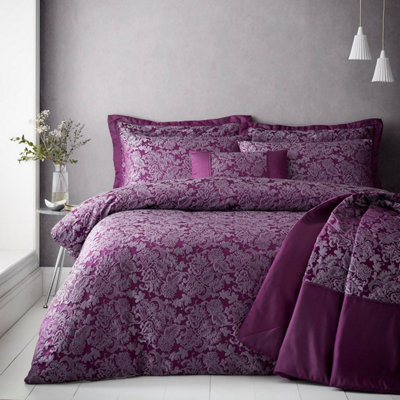 Portfolio Home Sandringham Purple Duvet Cover Set Double Bedding Set