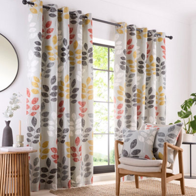 Portfolio Home Springfield Leaf Grey 46" Width x 54" Drop (117 x 137cm ...