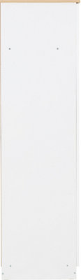 Portland 2 Door Wardrobe in White with Oak Effect Finish