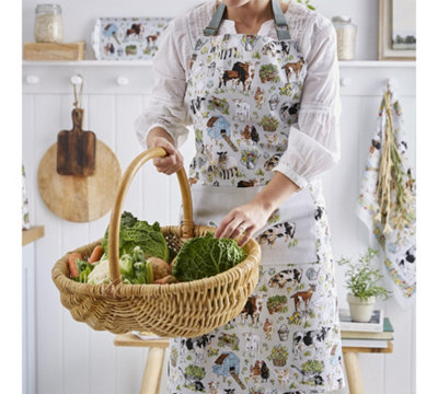 Portman Farm Animal Print 100% Cotton Apron