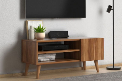 Porto TV Unit, 90 cm, Walnut, 40x90x32 cm | DIY at B&Q