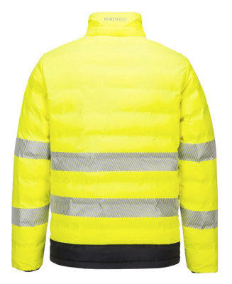 Portwest Heated Hi Viz Jacket Electric Tunnel Puffer Coat Yellow Hi Vis ...