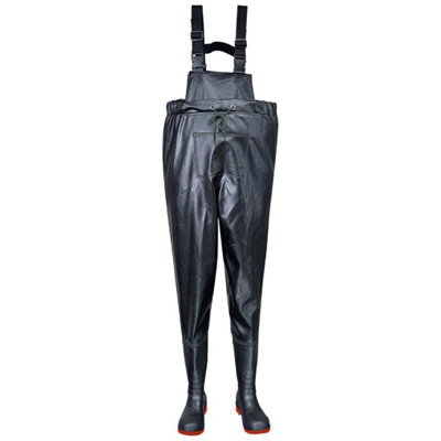 Portwest Mens Adjustable Strap Safety Chest Wader Black (8 UK) | DIY at B&Q