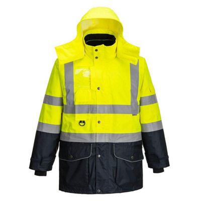 Portwest Mens Hi-Vis 7 in 1 Traffic Jacket