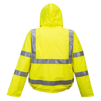 Portwest Mens Hi-Vis Bizflame Rain Anti-Static Bomber Jacket