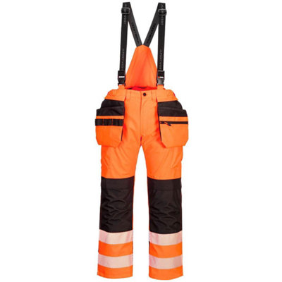 Portwest Mens PW3 Waterproof Hi-Vis Safety Bib And Brace Trouser