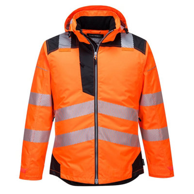 Portwest PW3 Hi-Vis Winter Jacket Orange/Black - XS