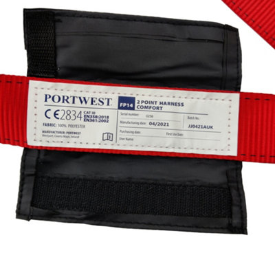 Portwest Safety Comfort Harness - Durable Adjustable Height Safety Harness