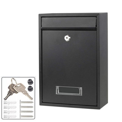 POST BOX LARGE LETTER MAIL BOX STEEL LOCKABLE OUTDOOR WALL MOUNTED WITH ...