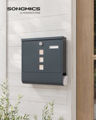 Post Box, Wall Mounted Letterbox, Mailbox, Copper Lock Cylinder with ...
