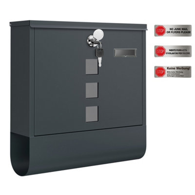 Post Box, Wall Mounted Letterbox, Mailbox, Copper Lock Cylinder with ...