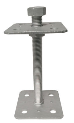POST PERGOLA Galvanised ADJUSTABLE ELEVATOR Bolt Down HOLDER 200mm M20 ...