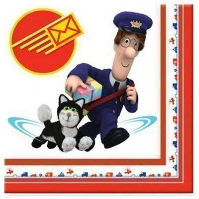 Postman Pat Lunch Napkins (Pack of 16) White/Red/Blue (One Size)