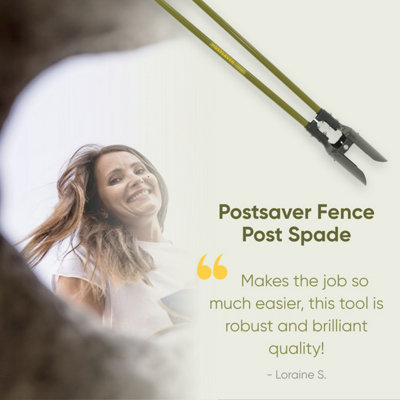 Postsaver Post Hole Digger - Heavy-Duty, Steel Handled Fencing Spade With Reinforced Head - Digs ...