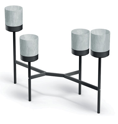 Pot + Stand Set Tiered Metal Multiple Flower Modern Shelf Planter Black ...