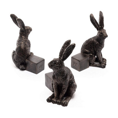 Potty Feet Plant Pot Stand Trio Bronze Vigilant Hare