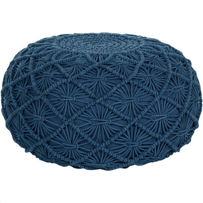 Pouffe BERKANE Navy Blue Cotton