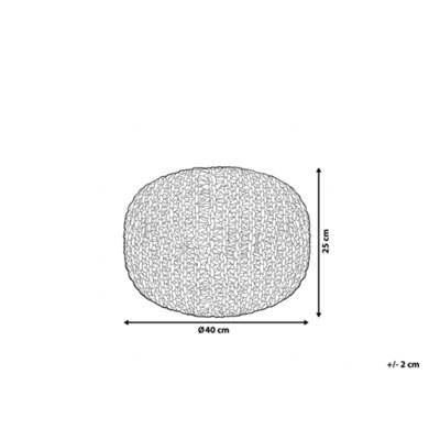 Pouffe CONRAD Cotton Light Grey 40 cm 40 cm 25 cm