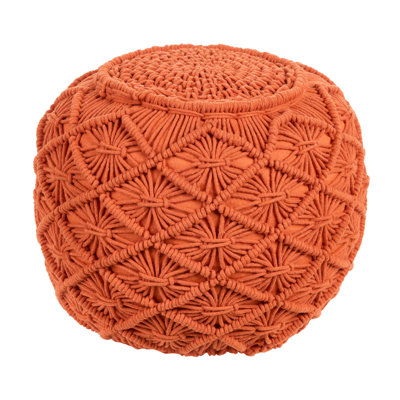 Pouffe Macramé BERKANE Cotton Orange