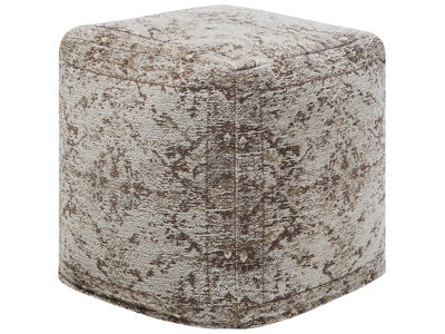 Pouffe MEERUT Cotton Taupe 40 cm 40 cm 40 cm