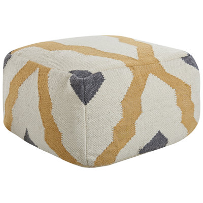 Pouffe ZEUGMA Wool Beige 56 cm 56 cm 32 cm