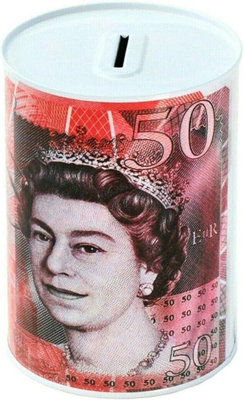 Pound Notes Design Money Coin Box Tin Savings Printed Banknote Kids ...