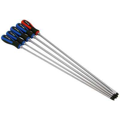 Pound Thru Extra Long 450mm Phillips Pozi & Slotted 5pc Screwdriver Set ...