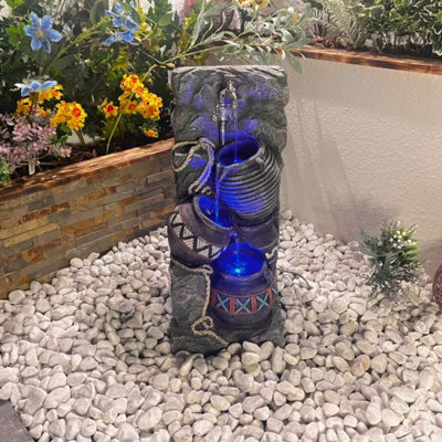 Pouring Jug Wall Solar Powered Water Feature With Cover