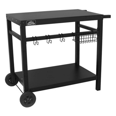 Powder Coated Top BBQ & Grill Trolley - Food Prep Dolley Outdoor ...