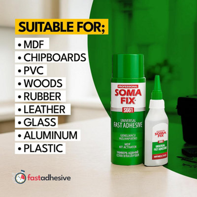 Power Glue with Activator Spray - Fast Adhesive Kit for Mitre, Wood ...