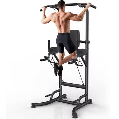Power Tower Dip Station Pull Up Bar Adjustable Multi-Function